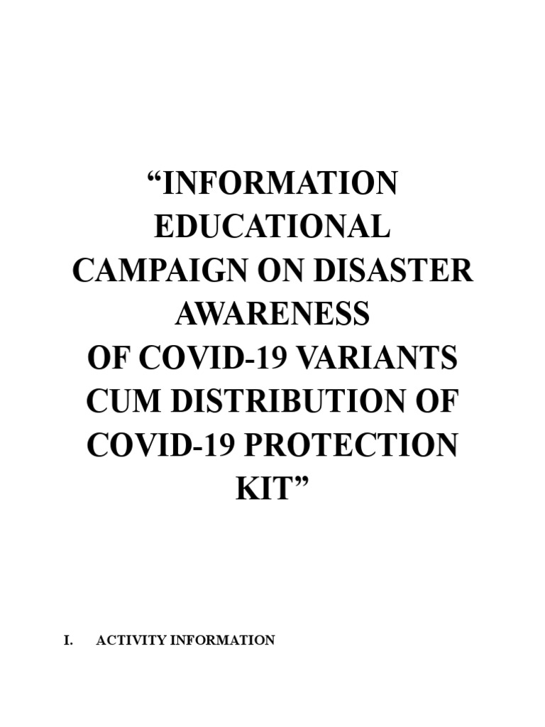 Cuambog SK Project Proposal in Information Educational Campaign 1 | PDF