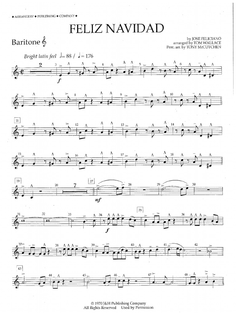 Baritone TC - Feliz Navidad | PDF