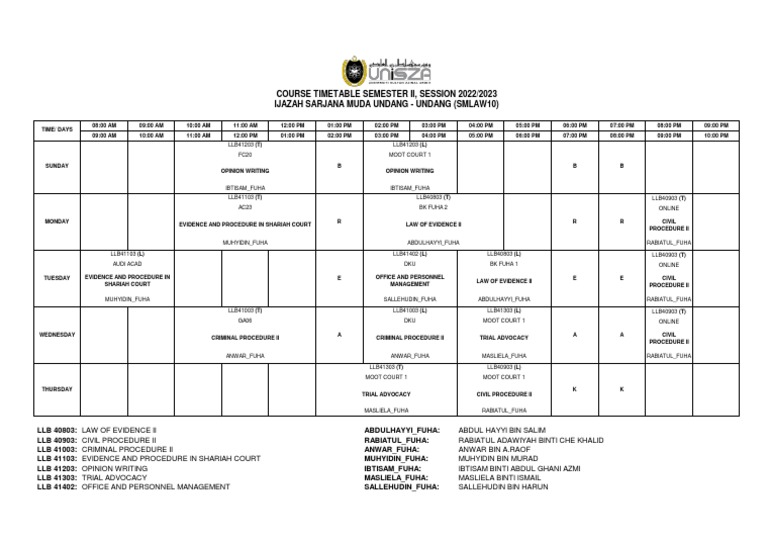 LLB Final Year Exam Timetable 2022 | PDF | Public Sphere | Separation ...