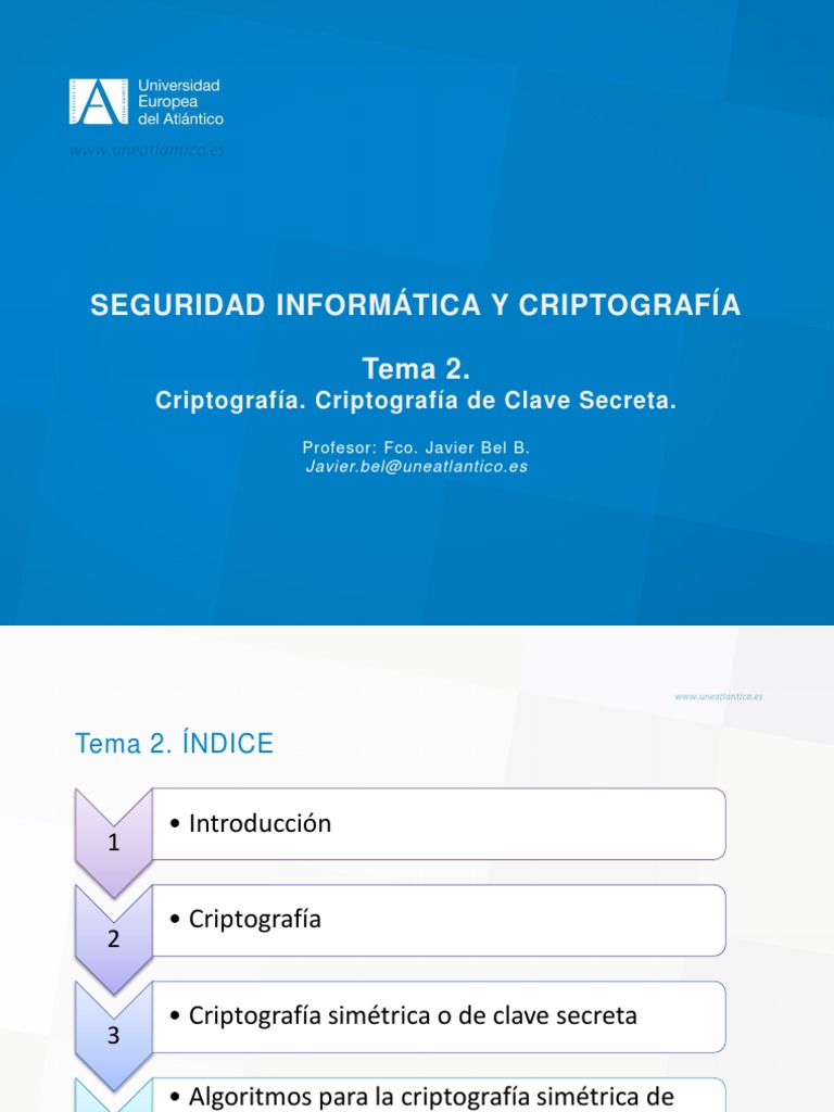 02 PPT - Tema2 | PDF | Clave (criptografía) | Criptografía