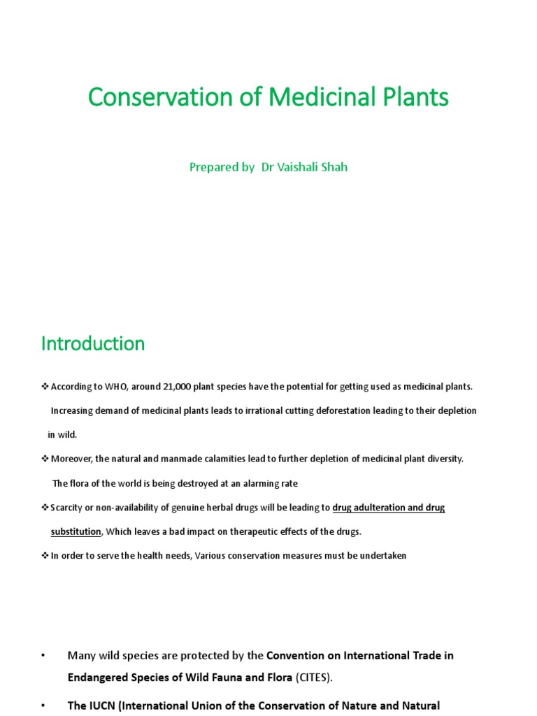 Conservation Strategies for Medicinal Plants | PDF | Conservation ...