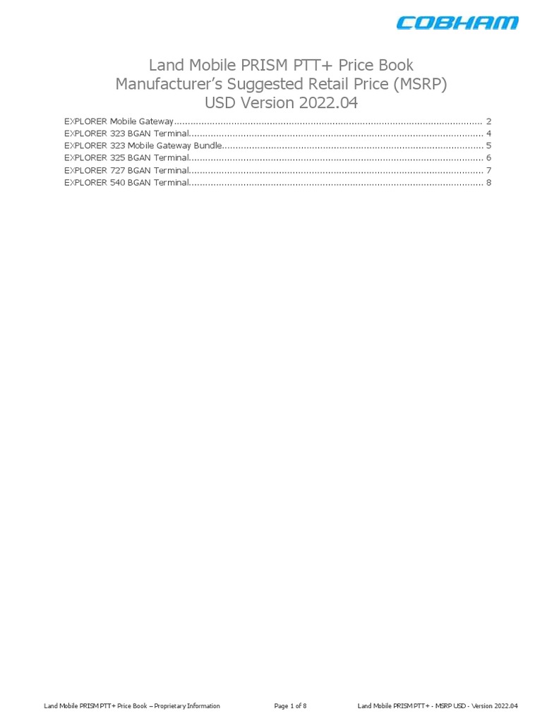 Prism Ptt-Customer Pricebook 2022-04 PDF | PDF | Modem | List Price