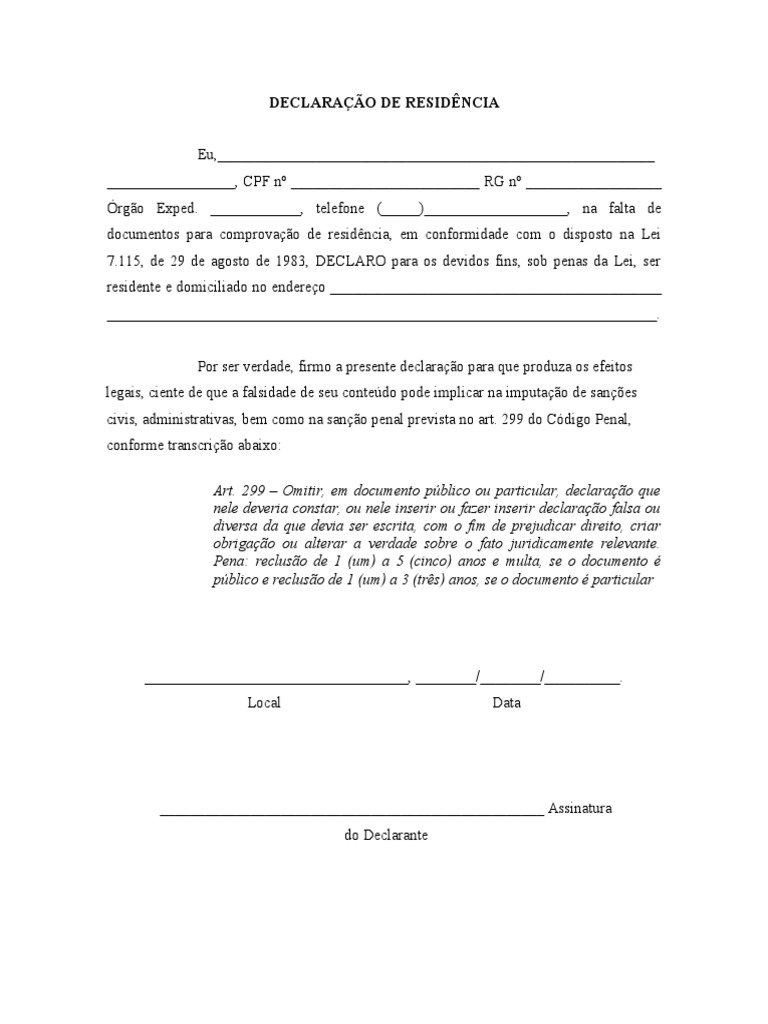 Atestado de Residencia | PDF