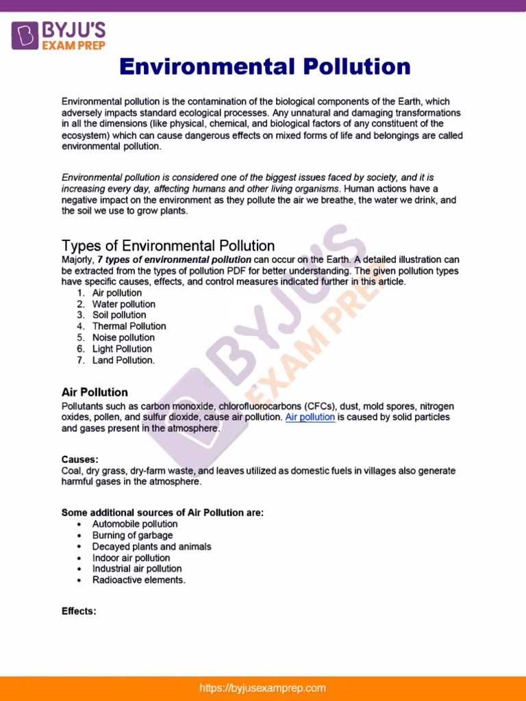 Environmental Pollution Upsc Notes 90 Pdf Pdf Water Pollution