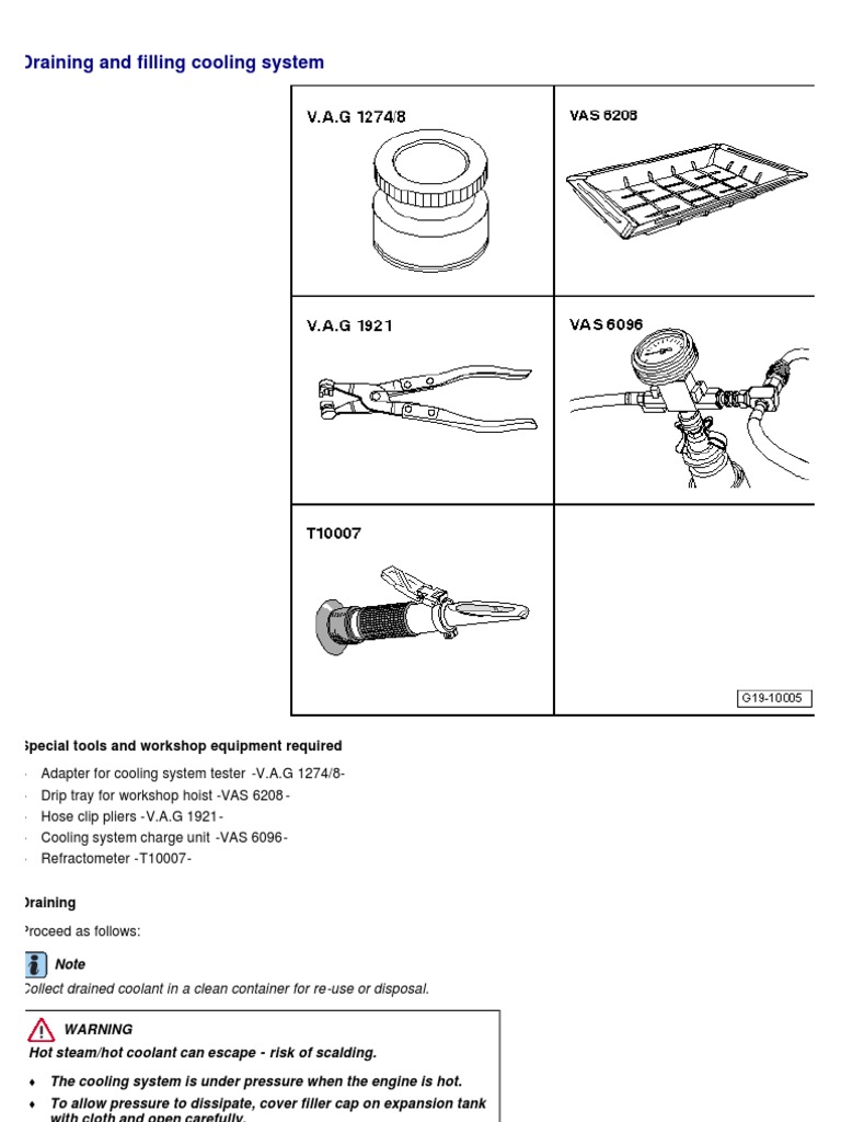 Utilizare VAS 6096 | Radiator | Valve
