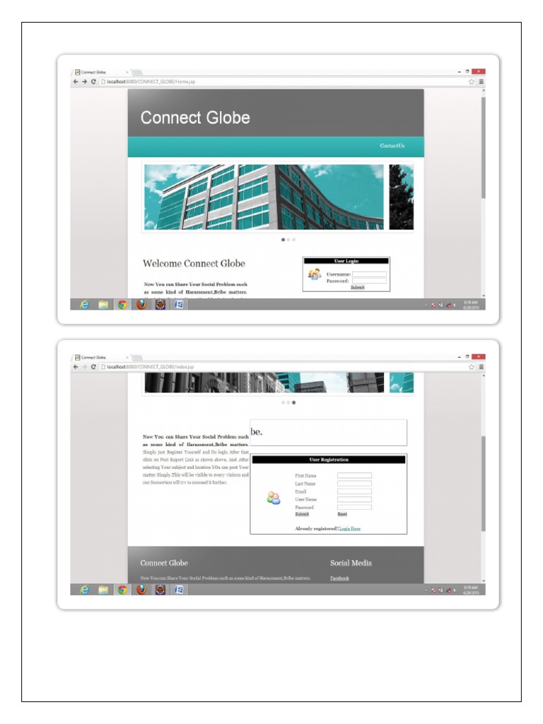 Connect Globe ScreenShot | PDF