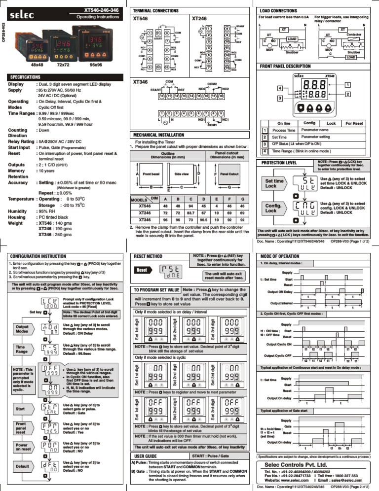 XT546 Instruction Manual PDF | PDF | Parameter (Computer Programming) | Manufactured Goods