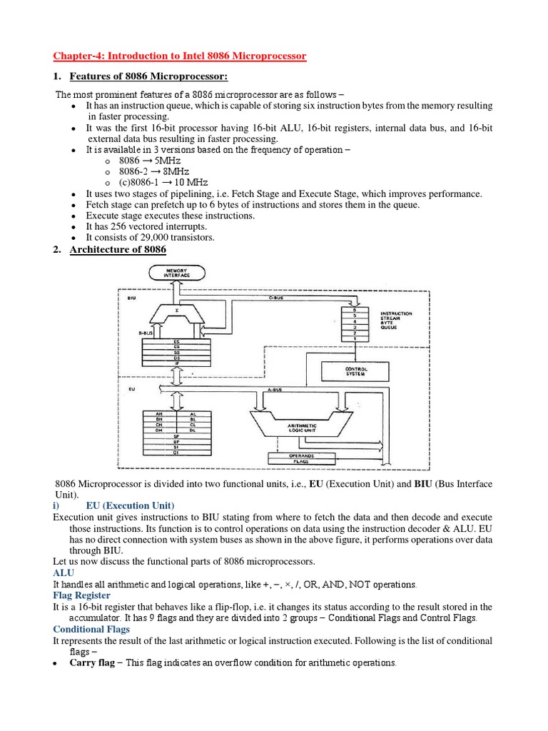Chapter 4 - Introduction To Intel 8086 Microprocessor | PDF | Random Access Memory | Read Only ...