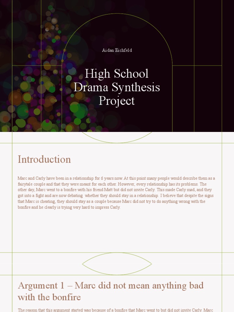 Marc and Carly: High School Drama Analysis | PDF