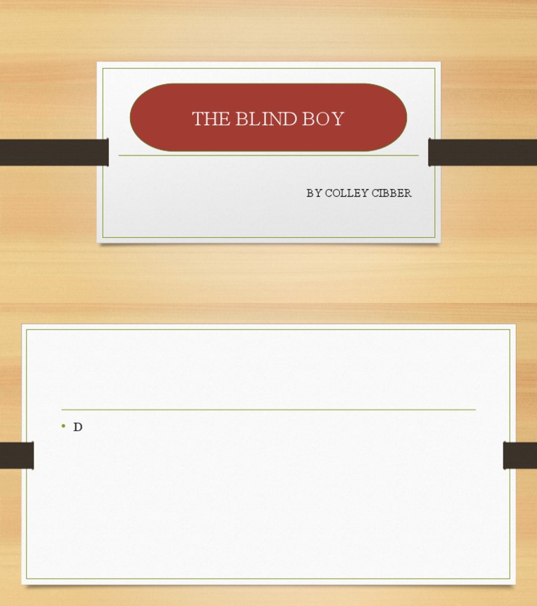 The Blind Boy: by Colley Cibber | PDF