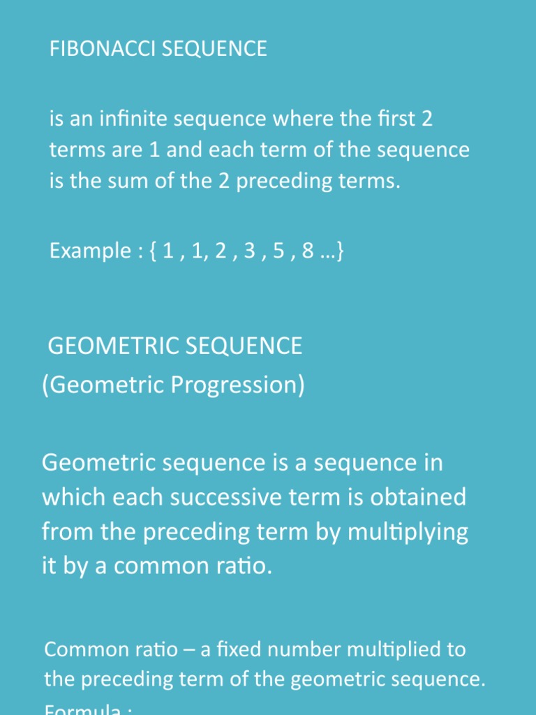 Fibonacci and Geometric Sequence | PDF