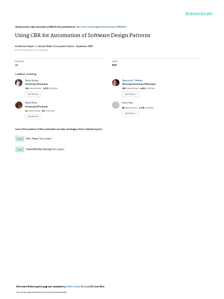9 Using CBR For Automation of Software Design Patterns | PDF | Class (Computer Programming ...