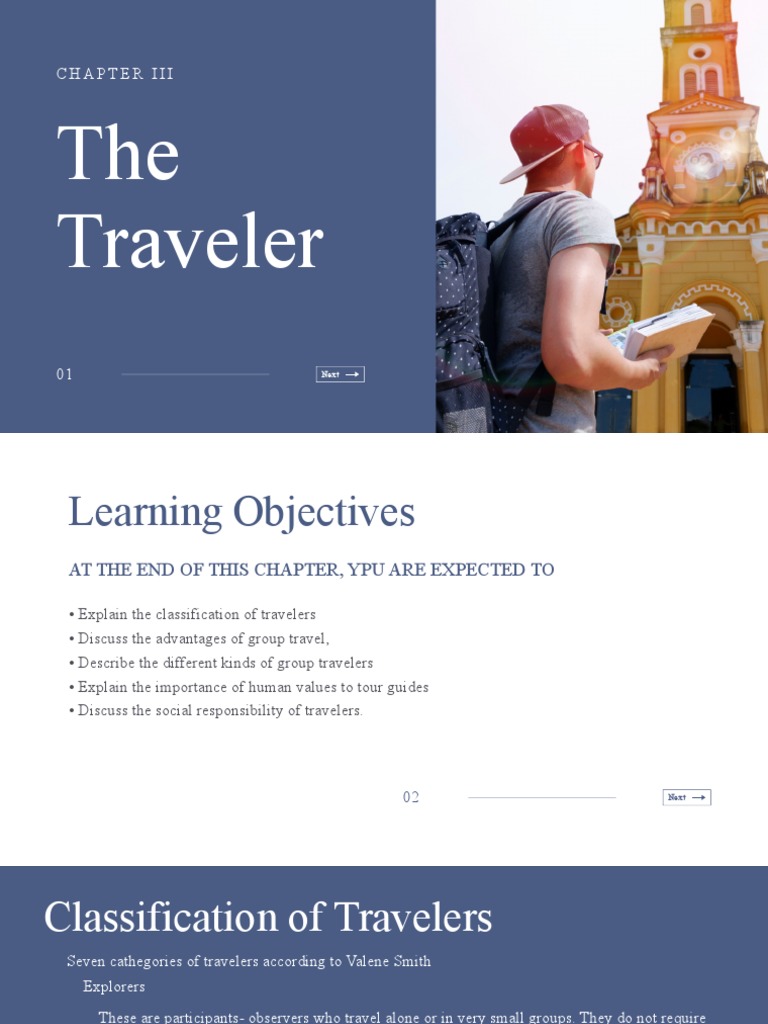 The Traveler: Classification and Types of Group Travelers | PDF | Tourism