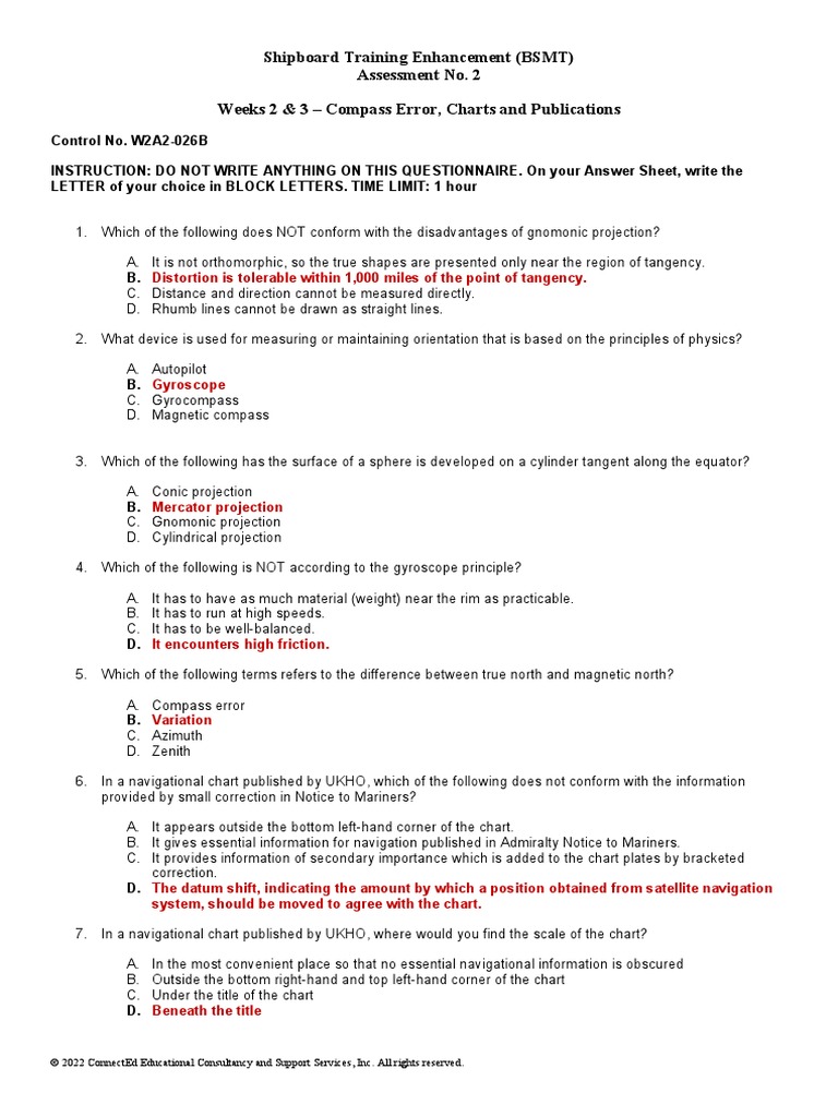 BSMT Act 2 - Set B Answer Key | PDF | Compass | Geographic Data And ...