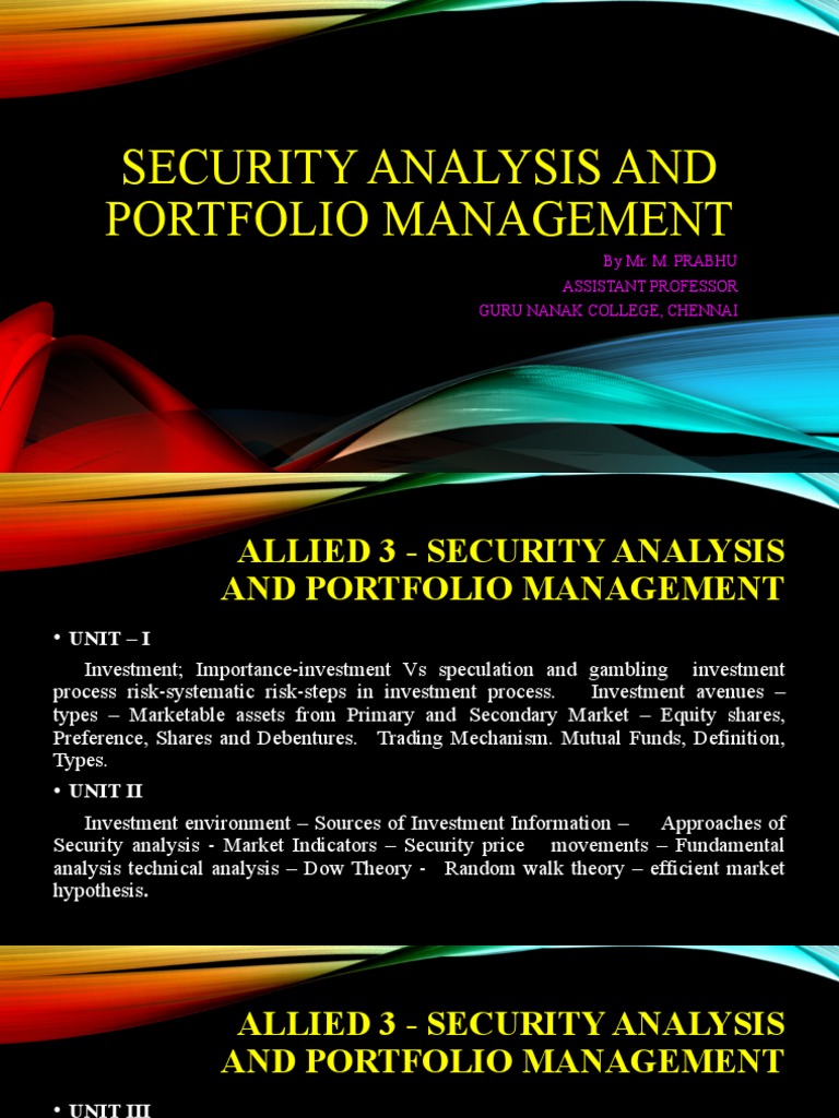 Security Analysis & Portfolio Management | PDF | Preferred Stock | Stocks