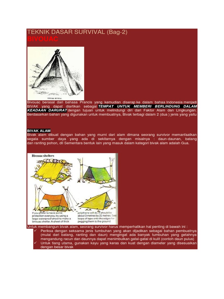 Teknik Dasar Survival | PDF