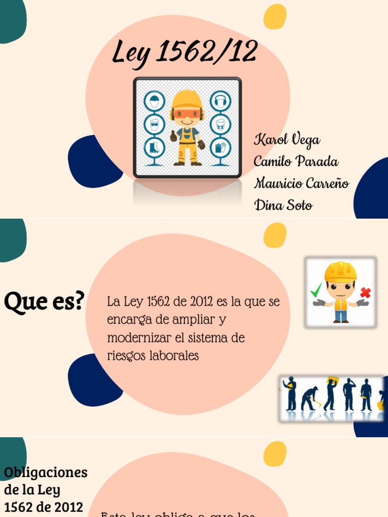 Ley 1562 Del 12 PDF | PDF | Derecho laboral | Seguridad y salud ocupacional