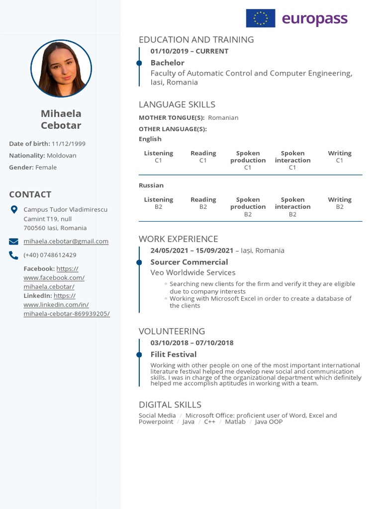 Ana Mihaela Cebotar CV | PDF | Communication | Human Communication