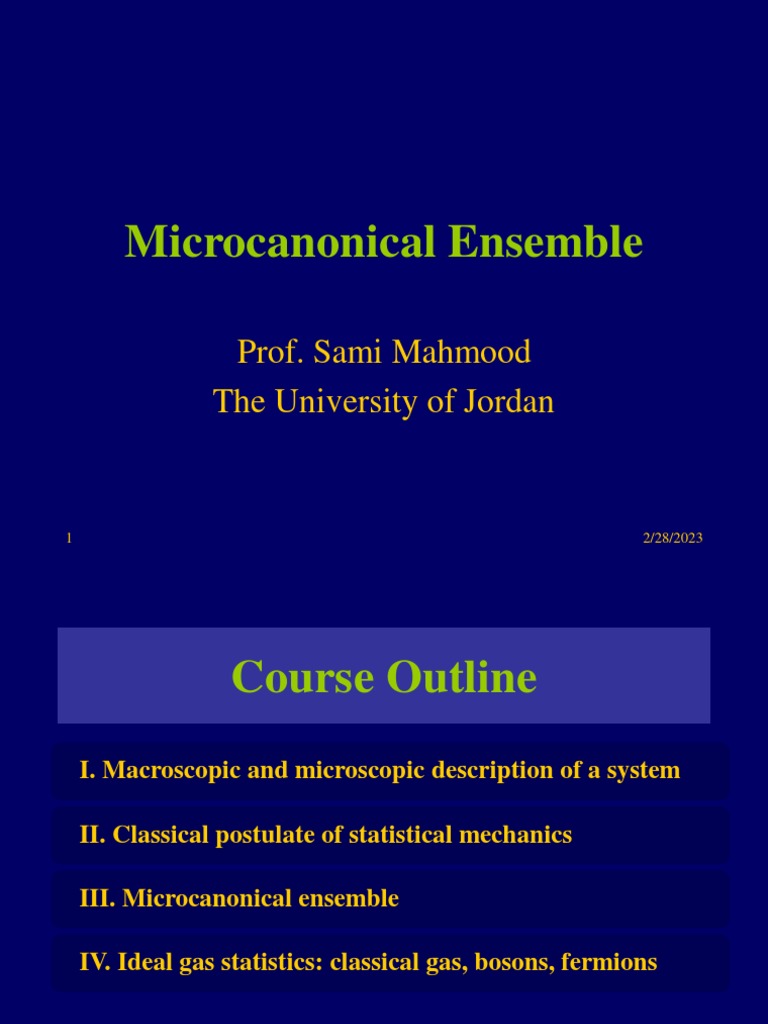 Microcanonical Ensemble PDF | PDF | Gases | Entropy