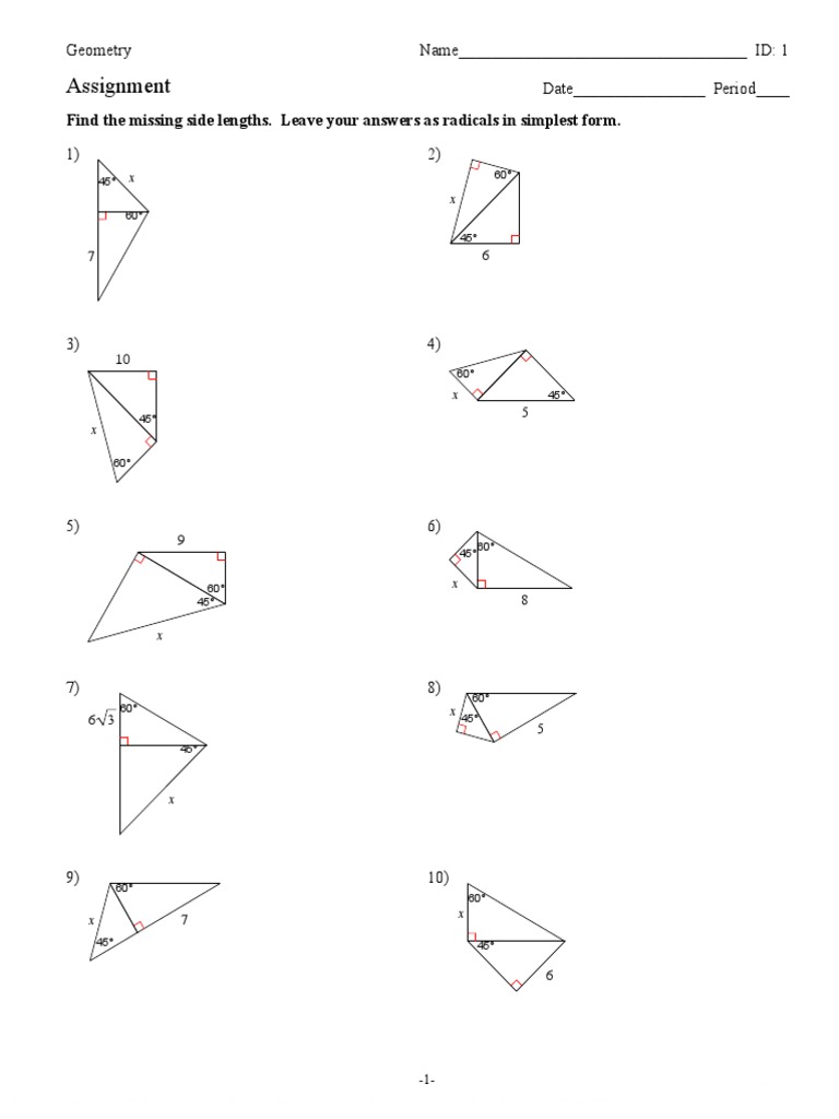 Multi-Step Special Right Triangles | PDF | Elementary Geometry ...