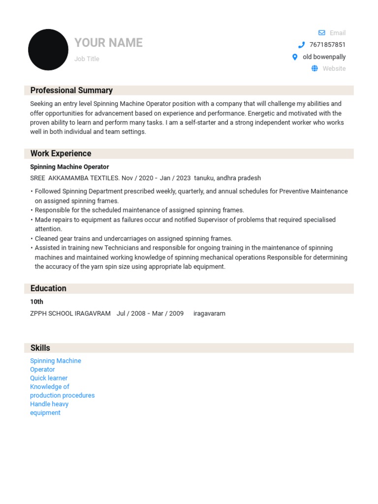 Spinning Machine Operator 2023 02 25 134254 | PDF