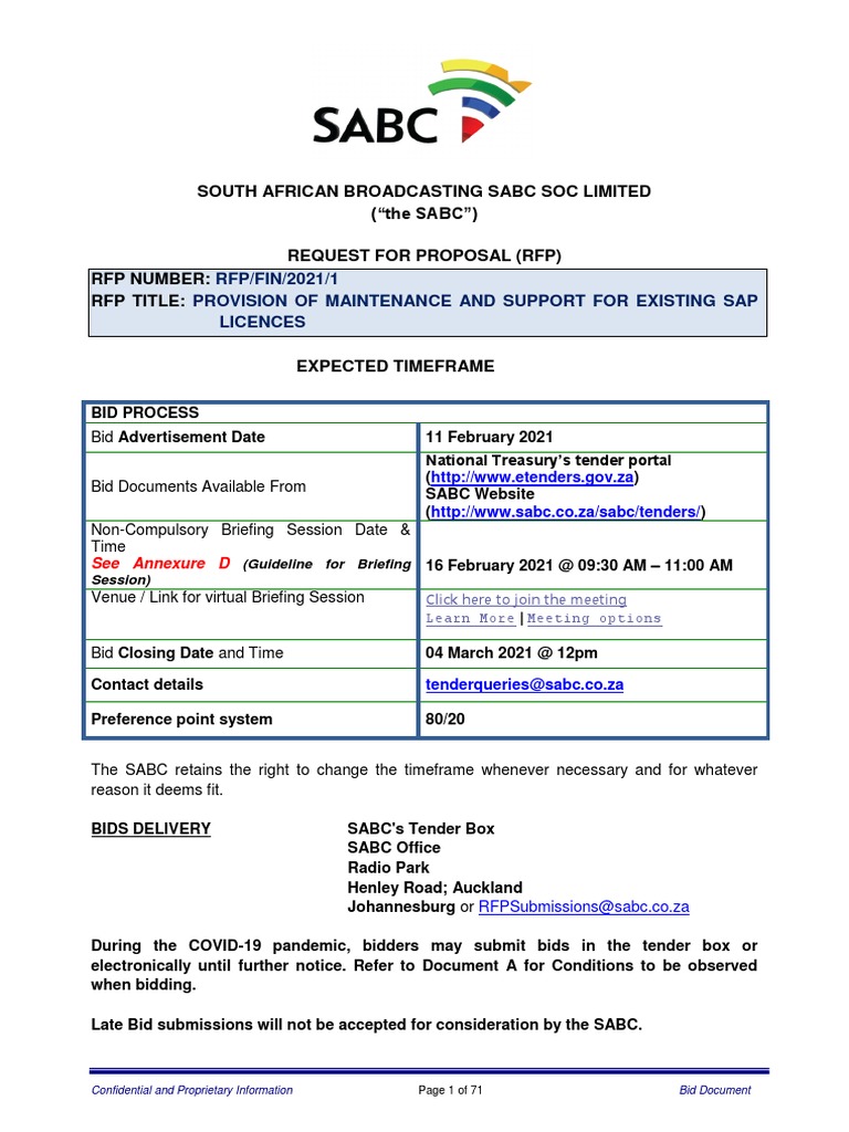 Sap Maintenance Support - PDF | PDF | Request For Proposal | Specification (Technical Standard)