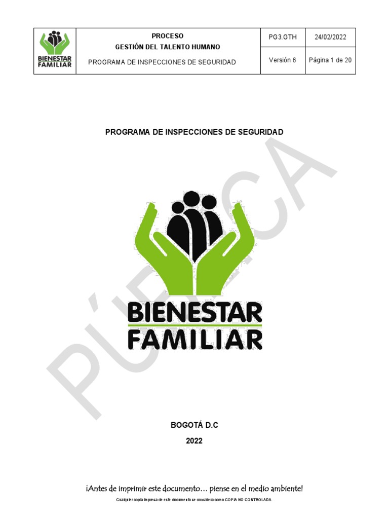 pg3.gth Programa de Inspecciones de Seguridad v6 | PDF | Gestión del talento | Valores