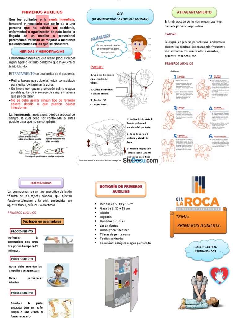 Triptico Primeros Auxilios - Removed | PDF | Primeros auxilios | Herida