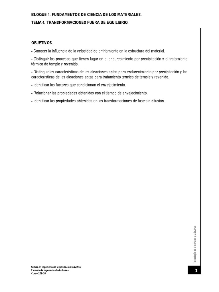 B1 FCM Tema 4 Objetivos | PDF