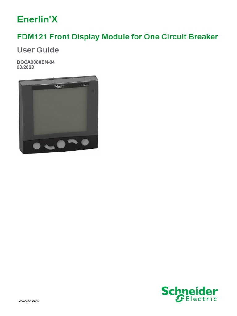Fdm121 Front Display Module For One Circuit Breaker Pdf Power