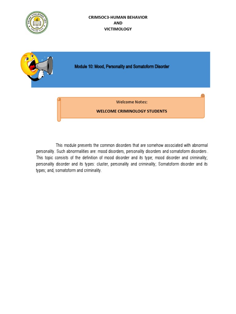 Module 10 | PDF | Bipolar Disorder | Mania