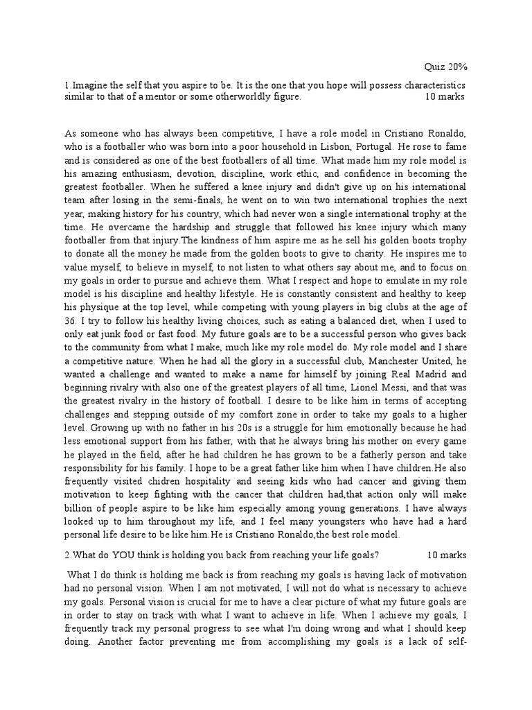 Quiz 20 PDP | PDF | Goal | Professional Skills