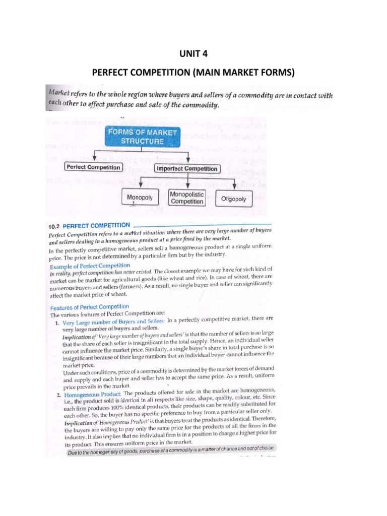 Unit 4 - Perfect Competition | PDF | Profit (Economics) | Perfect ...