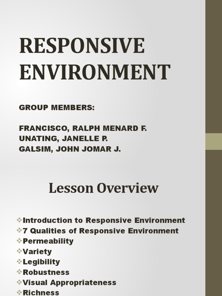 Responsive Environment Grp. 9 | PDF | Senses | Cognition