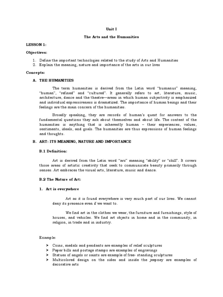 Unit 1 Module Art Appreciation | PDF | The Arts | Experience