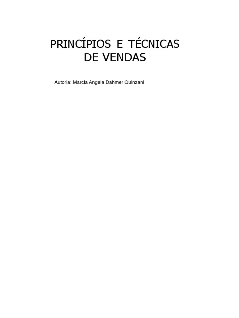 8 Principios E Tecnicas De Vendas Pdf Mercado Economia Marketing