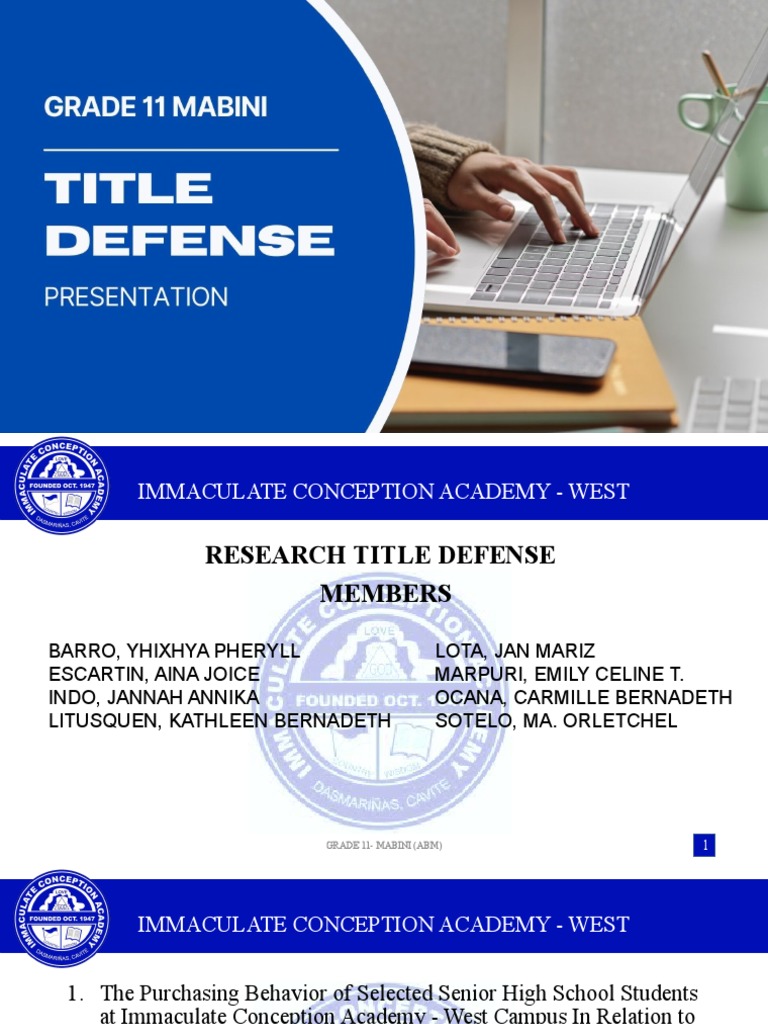Grade 11 Research Title Defense | PDF | Behavior | Consumer Behaviour
