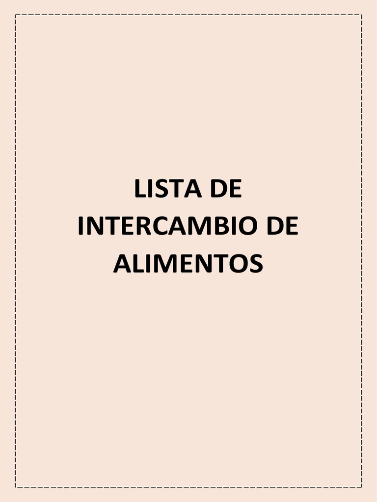 LISTA DE INTERCAMBIO DE ALIMENTOS - Modificacion Vzla | PDF | Galleta ...