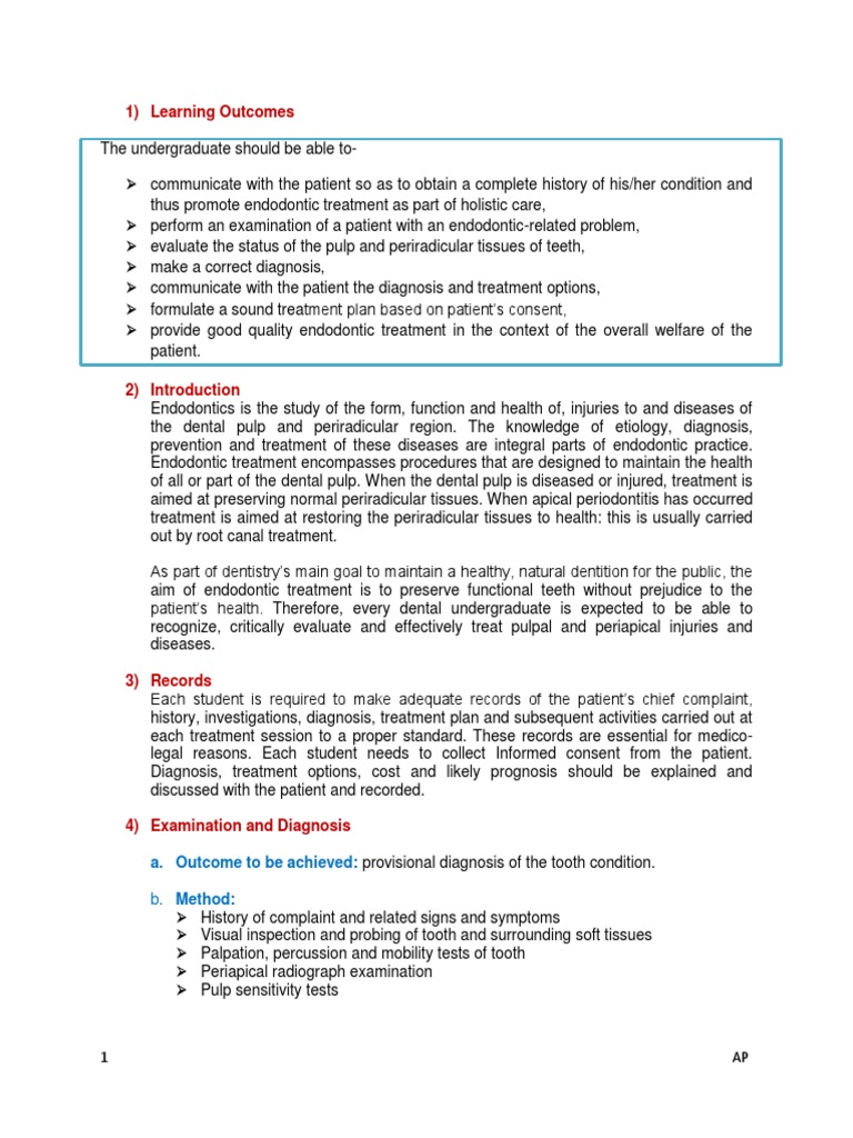 Guidelines For RCT in Ohc 19 09 PDF | PDF | Dentistry | Dentistry Branches