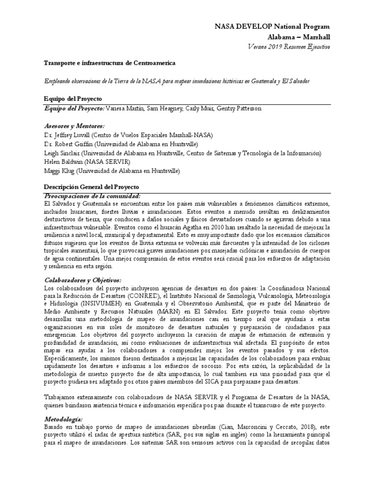 NASA DEVELOP National Program - Transporte e Infraestructura de ...