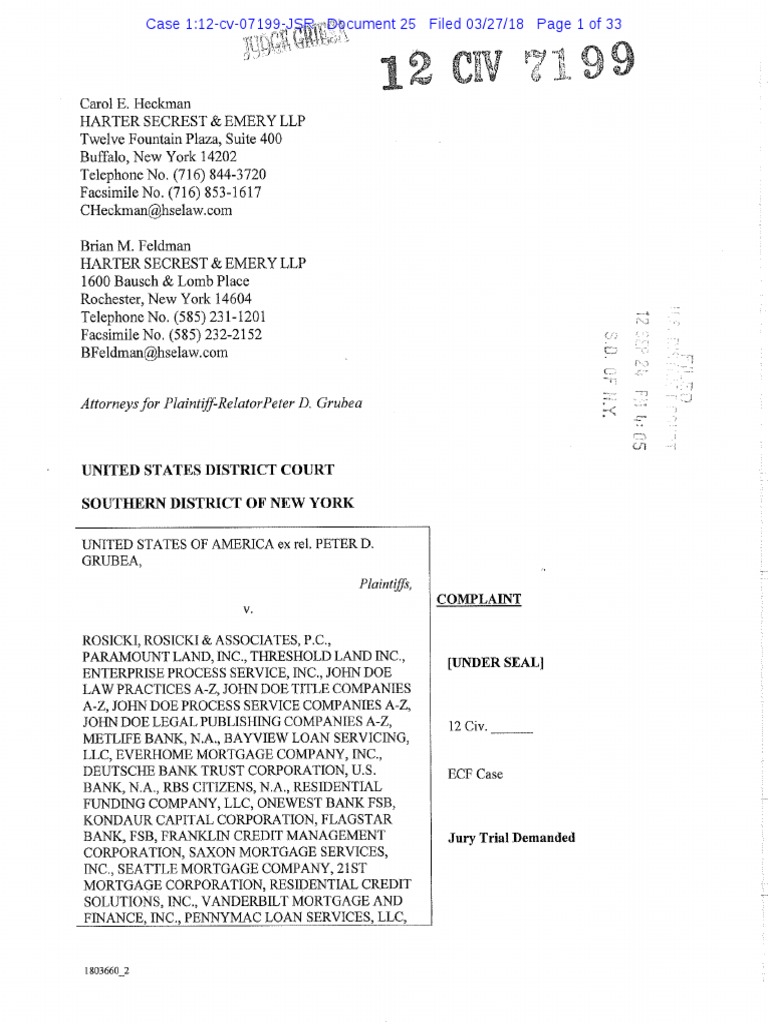 US V Rosicki - Qui Tam Complaint | PDF