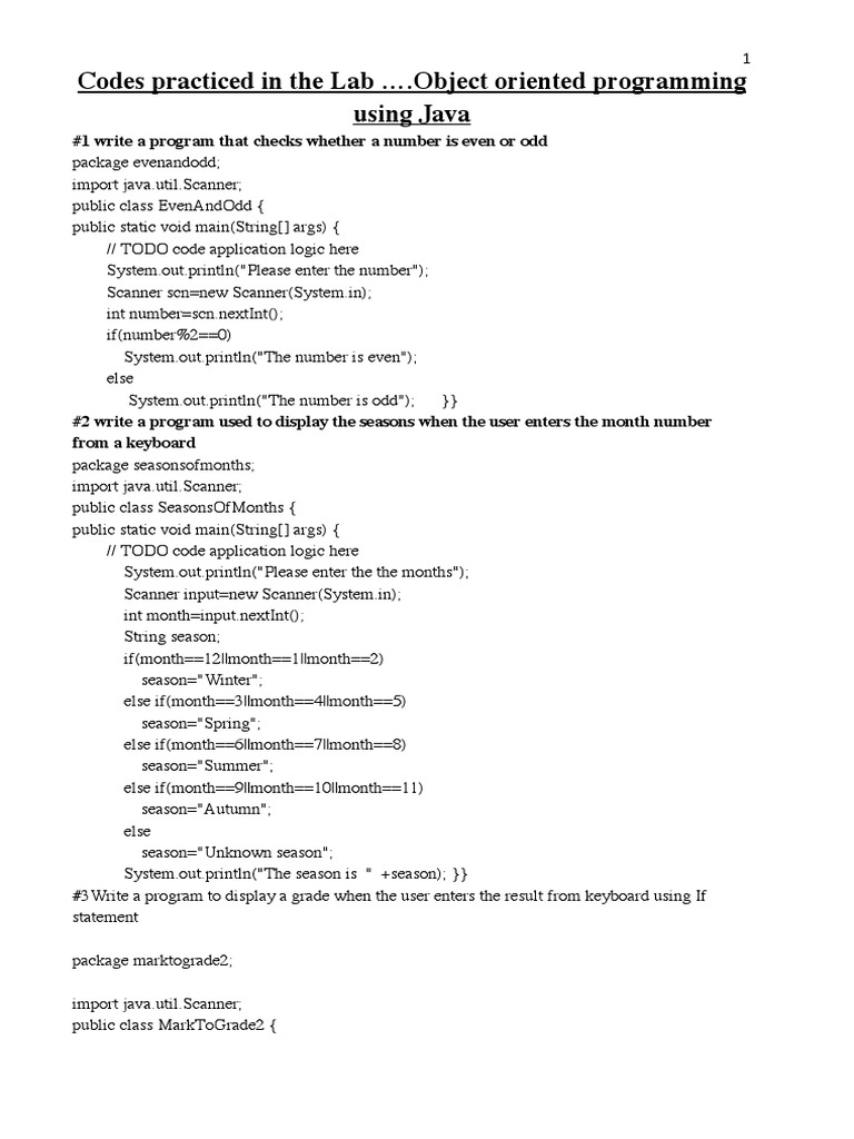 Codes Practiced in The Lab PDF | PDF | Information Technology ... Codes Practiced in The Lab PDF | PDF | Information Technology ...