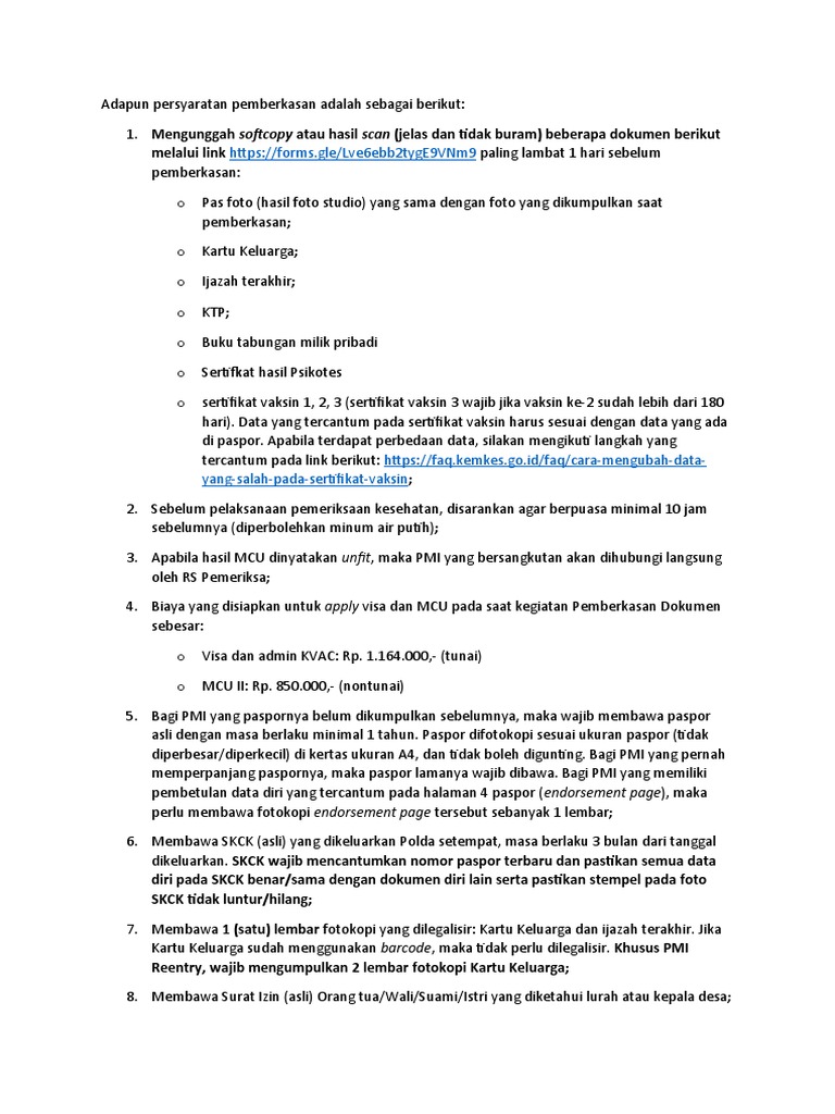 Syarat Pemberkasan | PDF