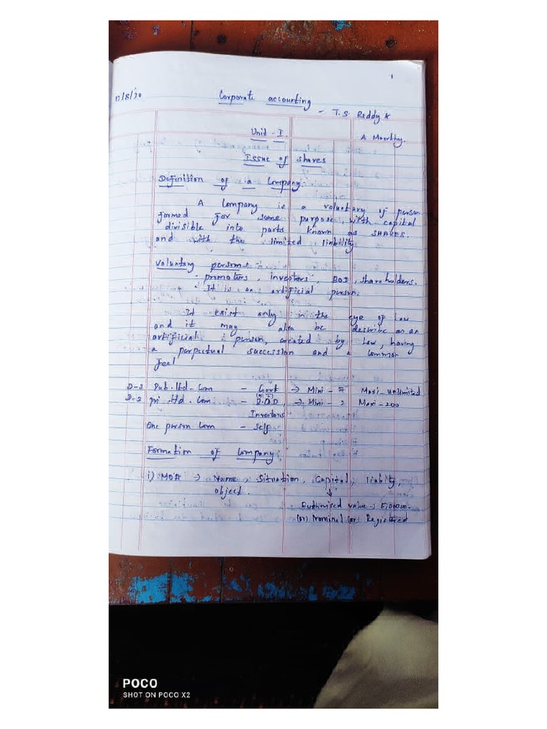 Corporate Accounting Notes | PDF