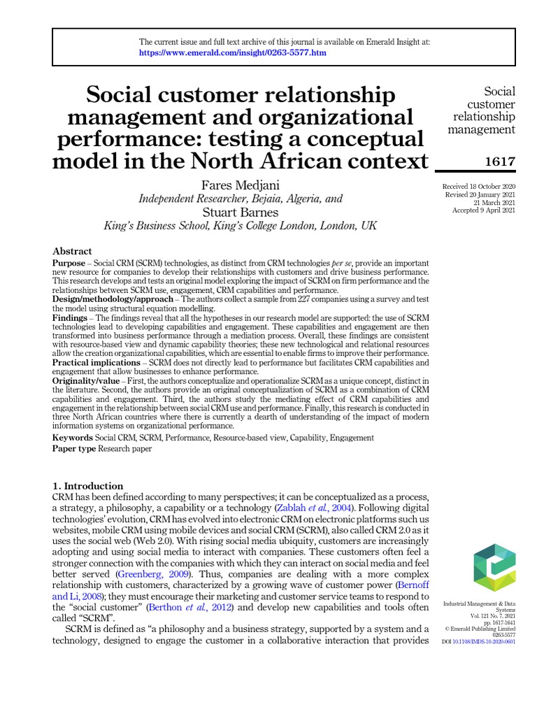 Social Customer Relationship Management | PDF | Customer Relationship ...