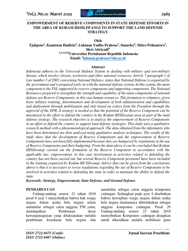 Empowering Reserve Components for Defense | PDF | Asia | Government