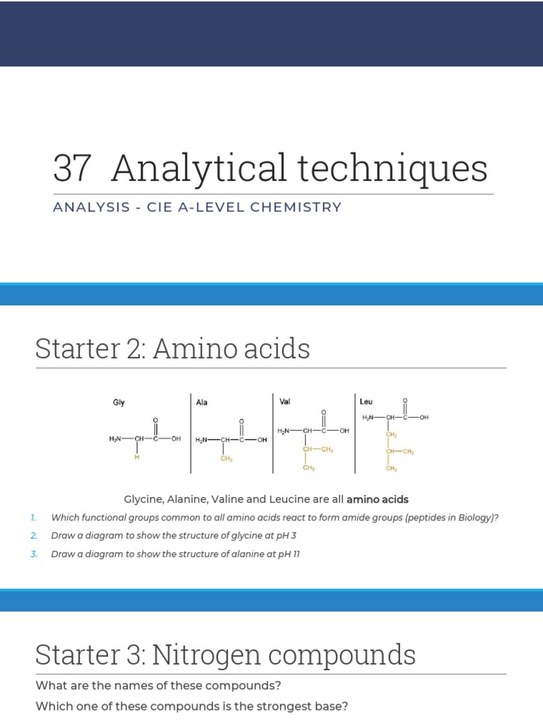 37 Analytical Techniques PDF | Download Free PDF | Chromatography | Gas Chromatography