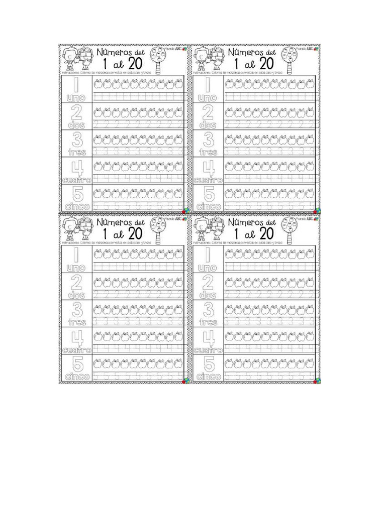 Numeros Del 1 Al 20 | PDF