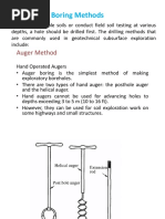 Soil Exploration Boring Methods | PDF | Drilling | Geotechnical Engineering