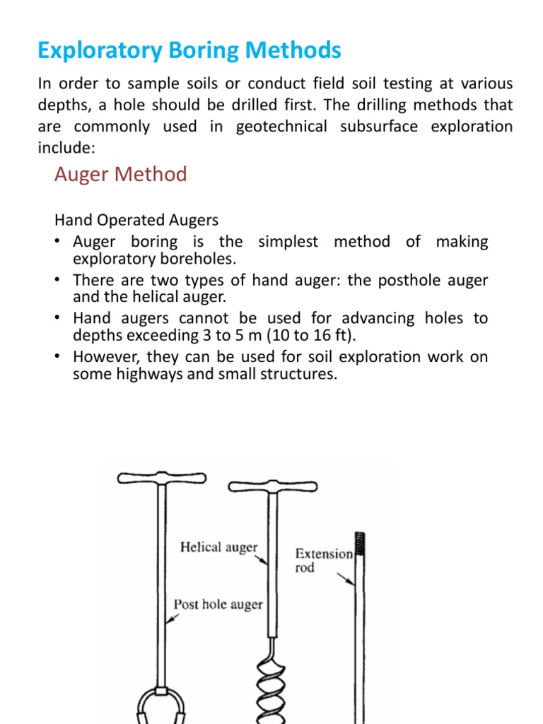 Exploratory Boring Methods | PDF | Drilling | Casing (Borehole)